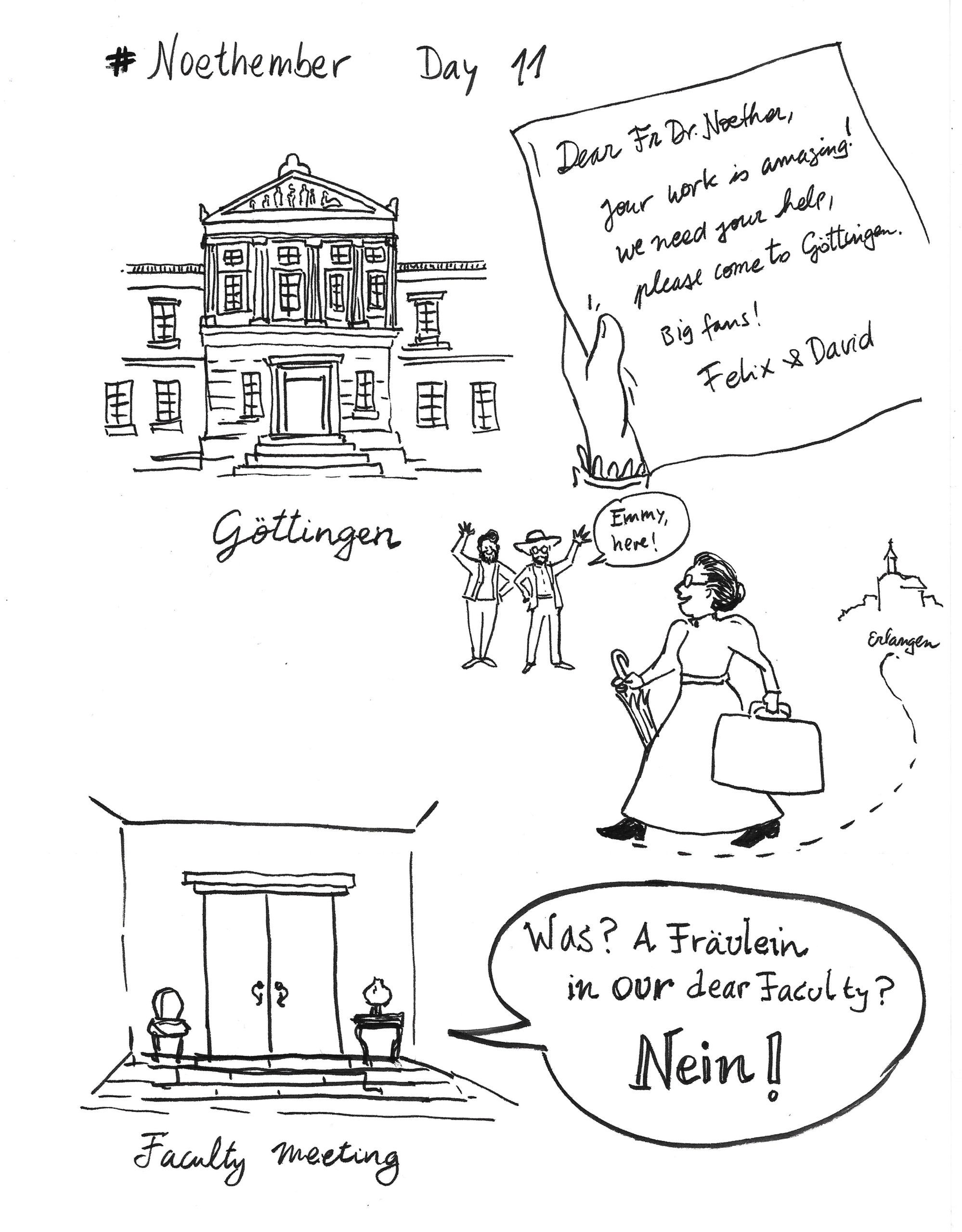 #Noethember, drawings about Emmy Noether – Constanza Rojas-Molina